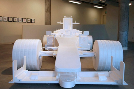 Formula One car design on Styrofoam