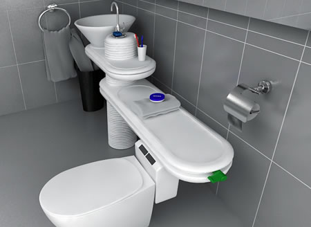 Eco Bath that uses 50% reused and new water toilet system