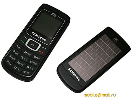 Samsung E1107 eco-friendly phone with built-in solar panels